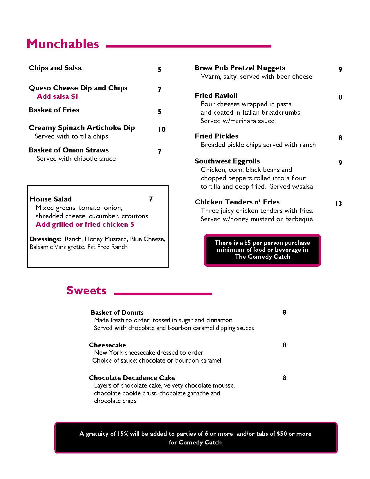 Food Menu – Back Stage Chattanooga